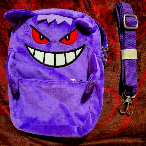 Pokemon | Accessories | Fuzzy Pokemon Gengar Bag Purse Crossbody | Poshmark
